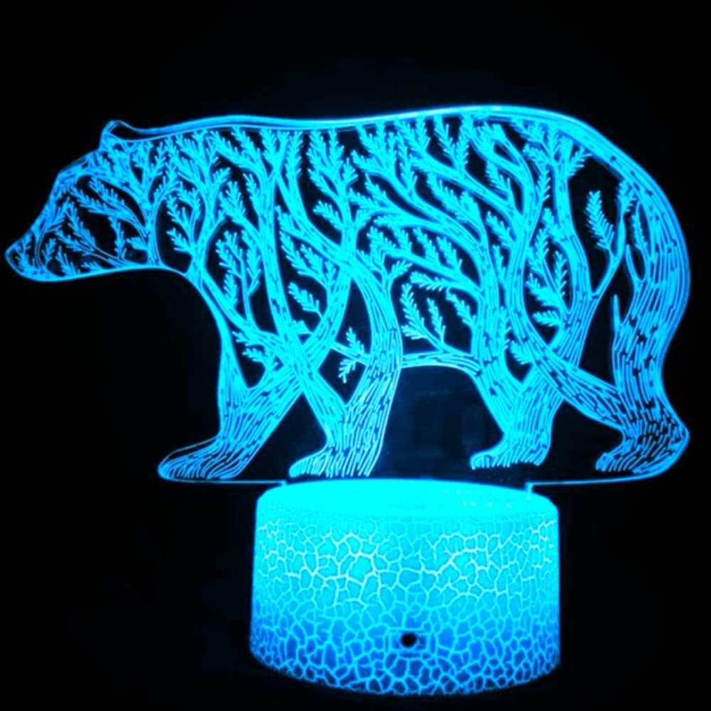3D Polar Bear Night Light Table Desk Optical Illusion Lamps 7 Color ... 3D Polar Bear Night Light Table Desk Optical Illusion Lamps 7 Color ...