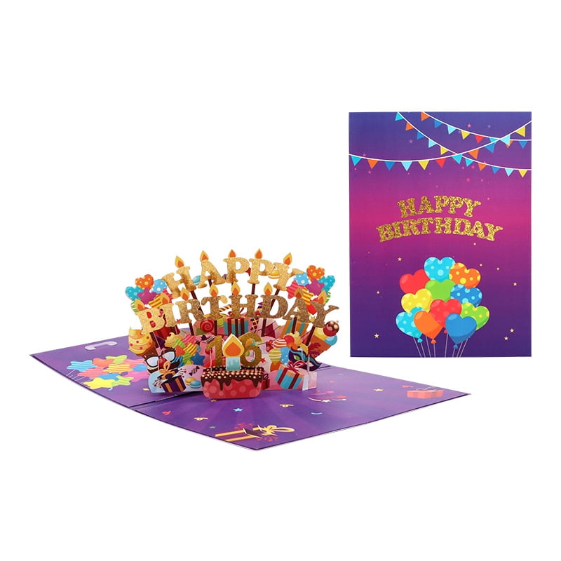 3D Pop Up Birthday Card with Light & Music – Happy Birthday Greeting ...