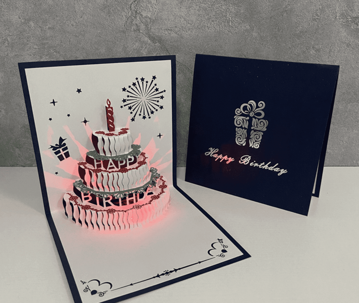 3D Pop Up Birthday Cards, Warming LED Light Birthday Cake Music Happy ...