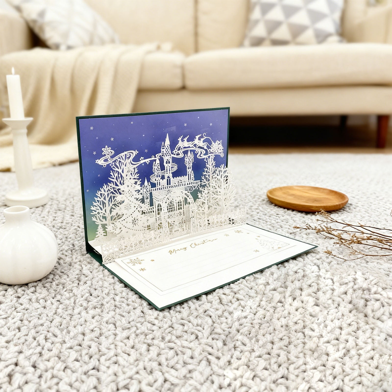 3D Pop Up Christmas Cards with Double Layer Hollow Out Design,Winter ...