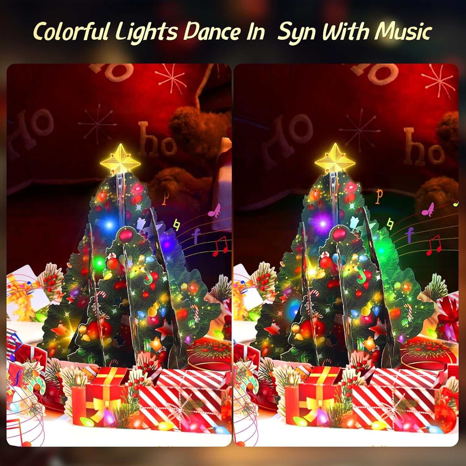 3D Pop Up Christmas Cards with Music and Lights, Animated Christmas ...