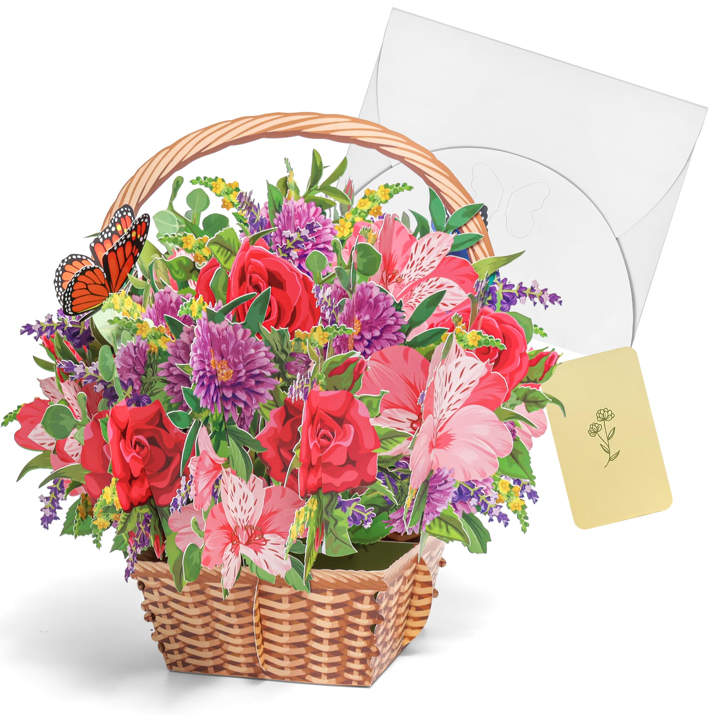 3D Pop Up Flower Bouquet Card - Unique life size Floral Greeting Card ...