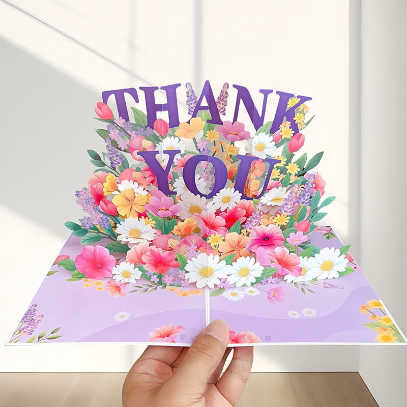 3D Pop Up Flower Cards-Watering Can With Flowers, Pop Up Card Greeting ...