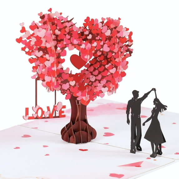 3D Pop Up Anniversary Card, Romantic Love Tree Hearts Wedding Card for ...