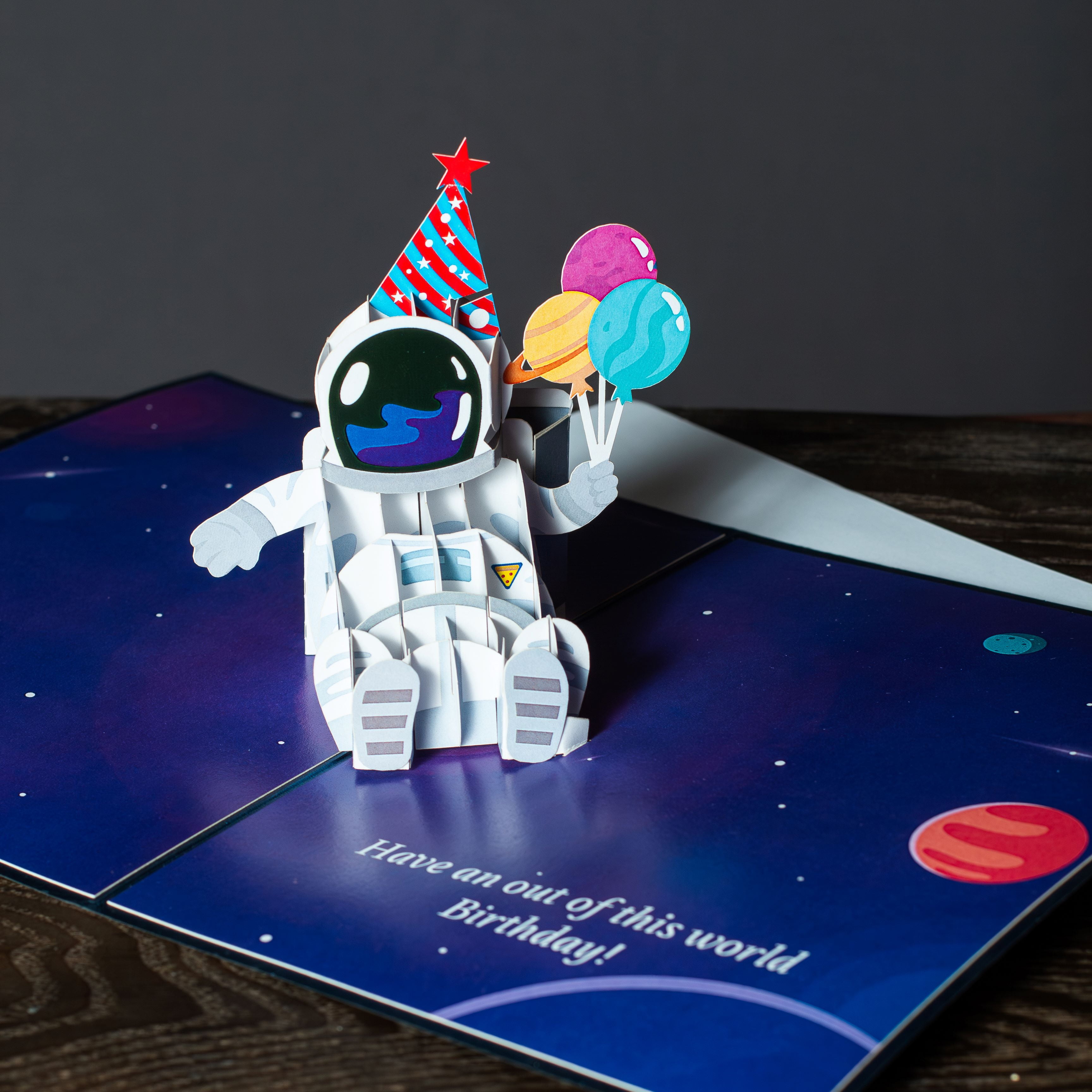 3D Pop-Up Astronaut Birthday Card – Out of This World 'You Planet ...