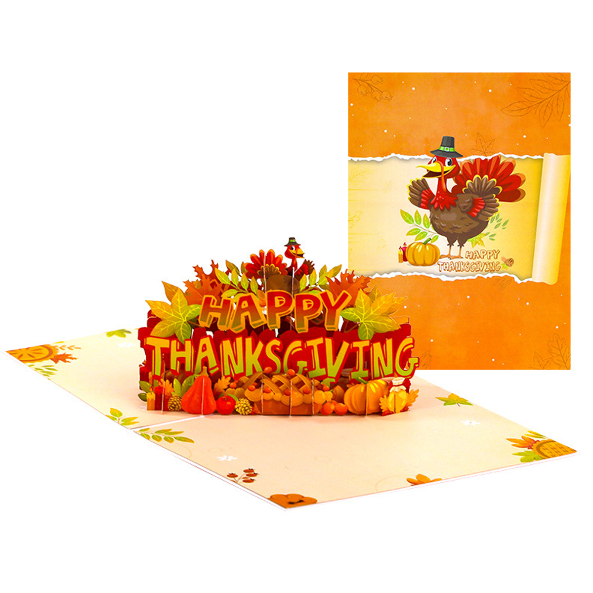 3D Pop Up Card for Thanksgiving, Laser-Cut Premium Cardstock ...