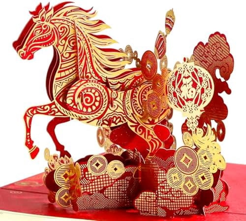 3D Pop-Up Chinese New Year Card & Decorations 2026 - Year of The Horse ...