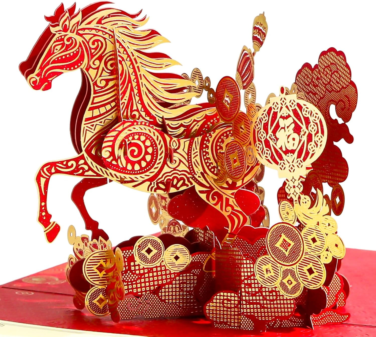 3D Pop-Up Chinese New Year Card & Decorations 2026 - Year of The Horse ...