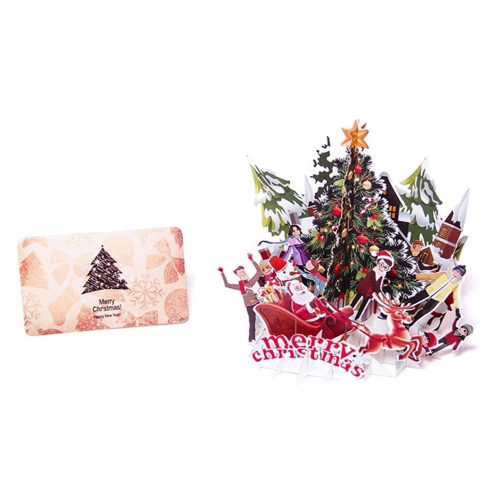 3D Pop Up Christmas Cards Greeting Handmade Holiday Xmas Cards ...
