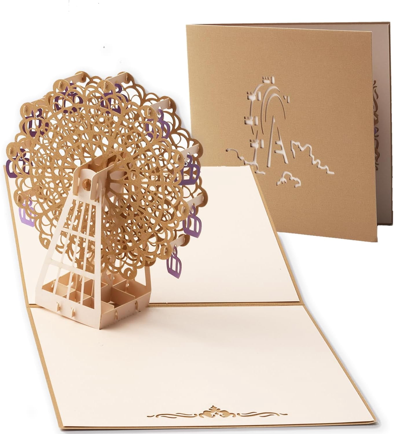3D Pop-Up Ferris Wheel Card – Enchanting Carnival Design with Intricate ...