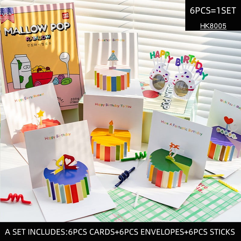 3D Pop Up Greeting Cards Birthday Cake Happy Birthday Card for Kids ...