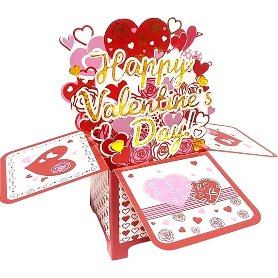 3D Pop Up Valentines Card with Envelopes and Note Tag,Anniversary Card ...