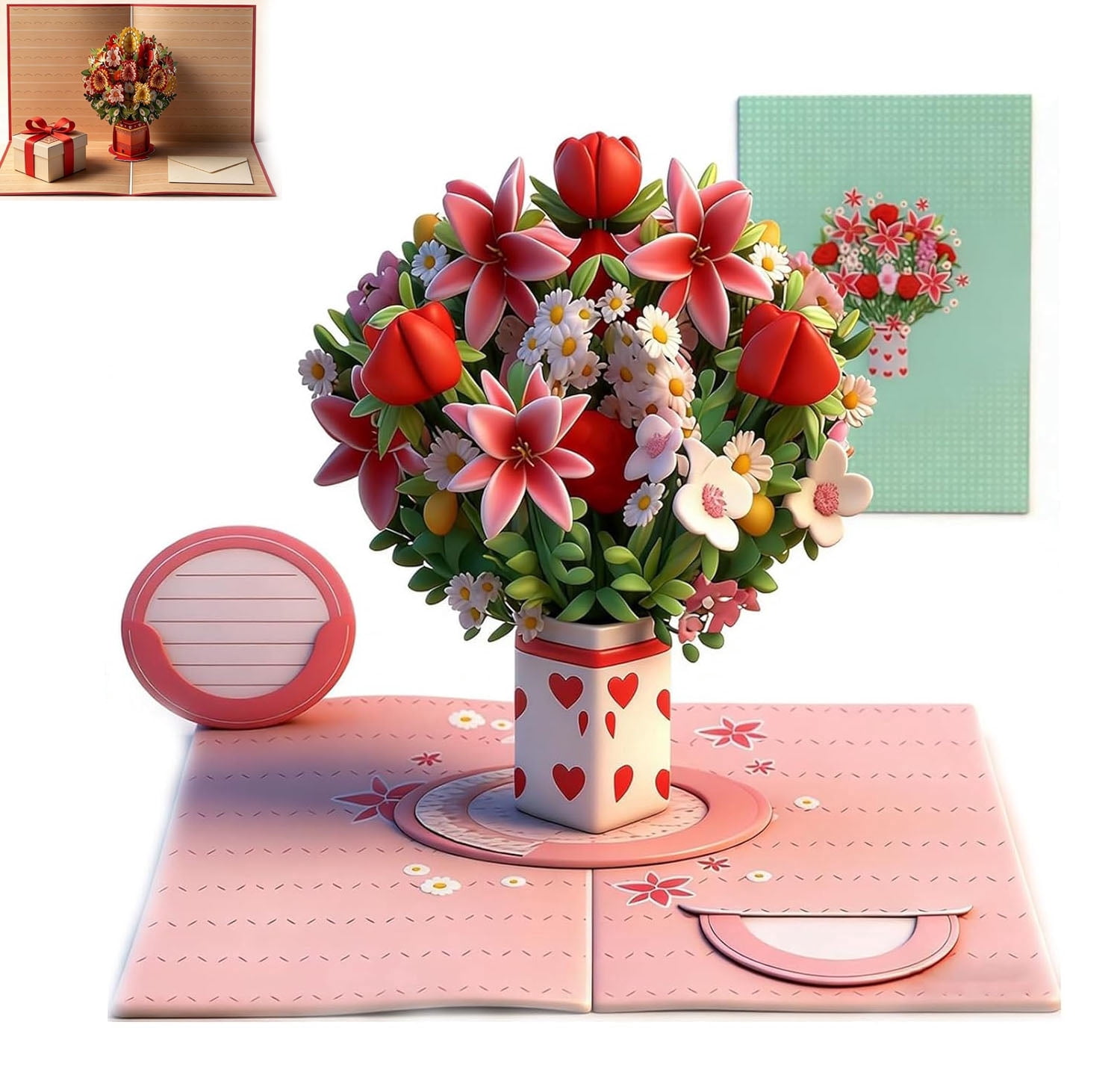 3D Pop-Up Wildflower Valentine’s Card, Everlasting Bloom 3D Pop up ...