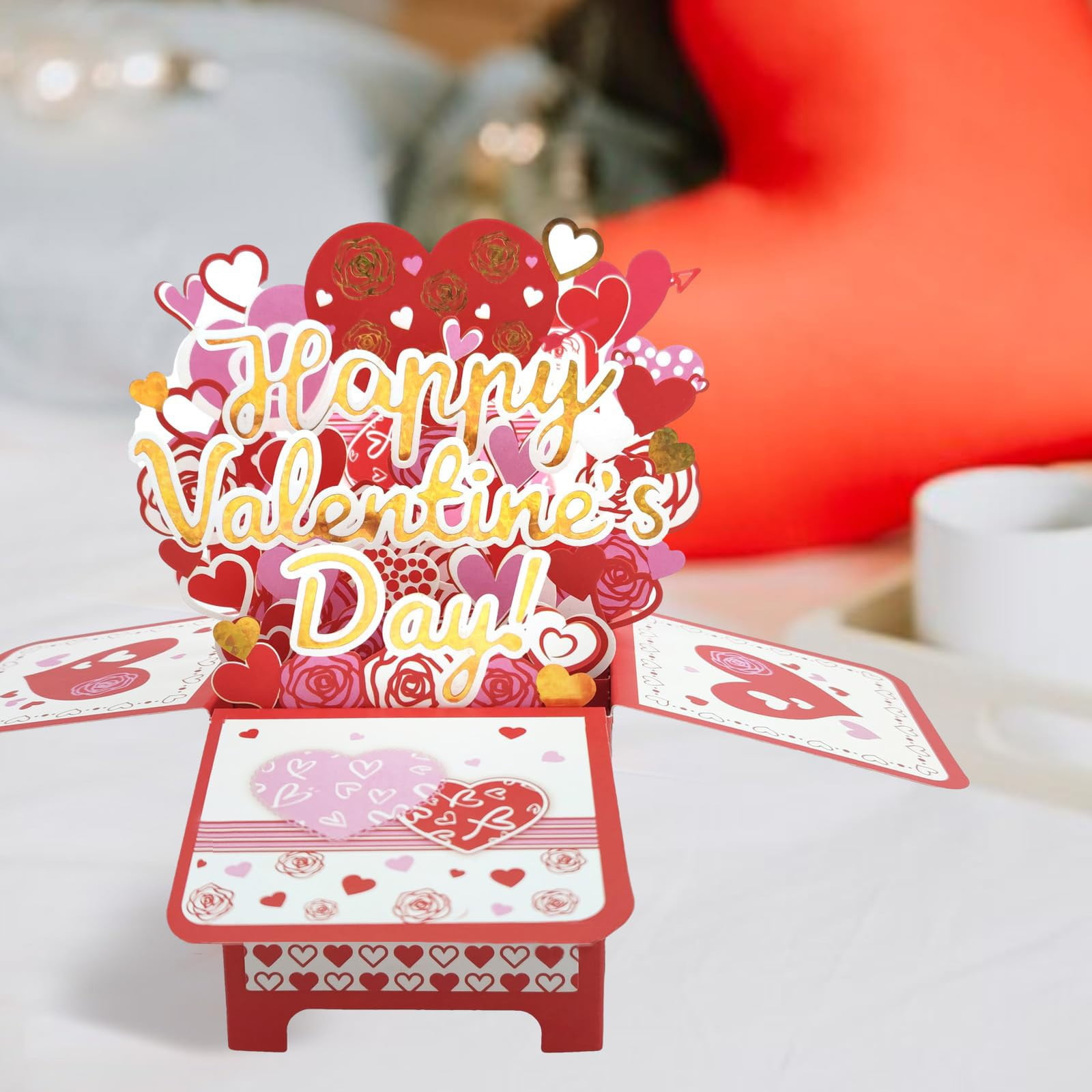 3D Pop Up Valentine's Day Card with Lights and Music, Happy Valentine's ...