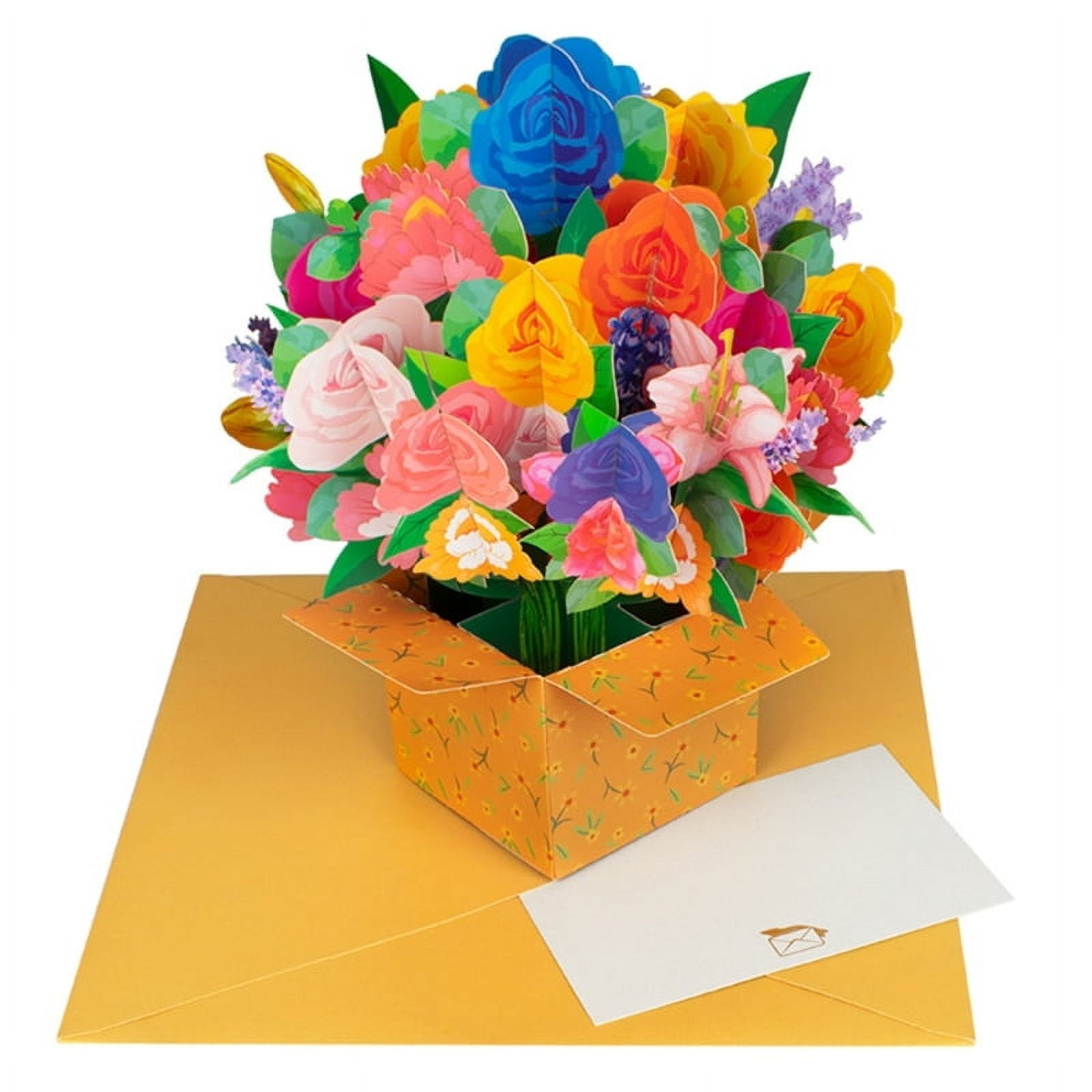 3D PopUp Bouquet Paper Flowers Card Rose/Lilies/Sunflowers/Tulips ...