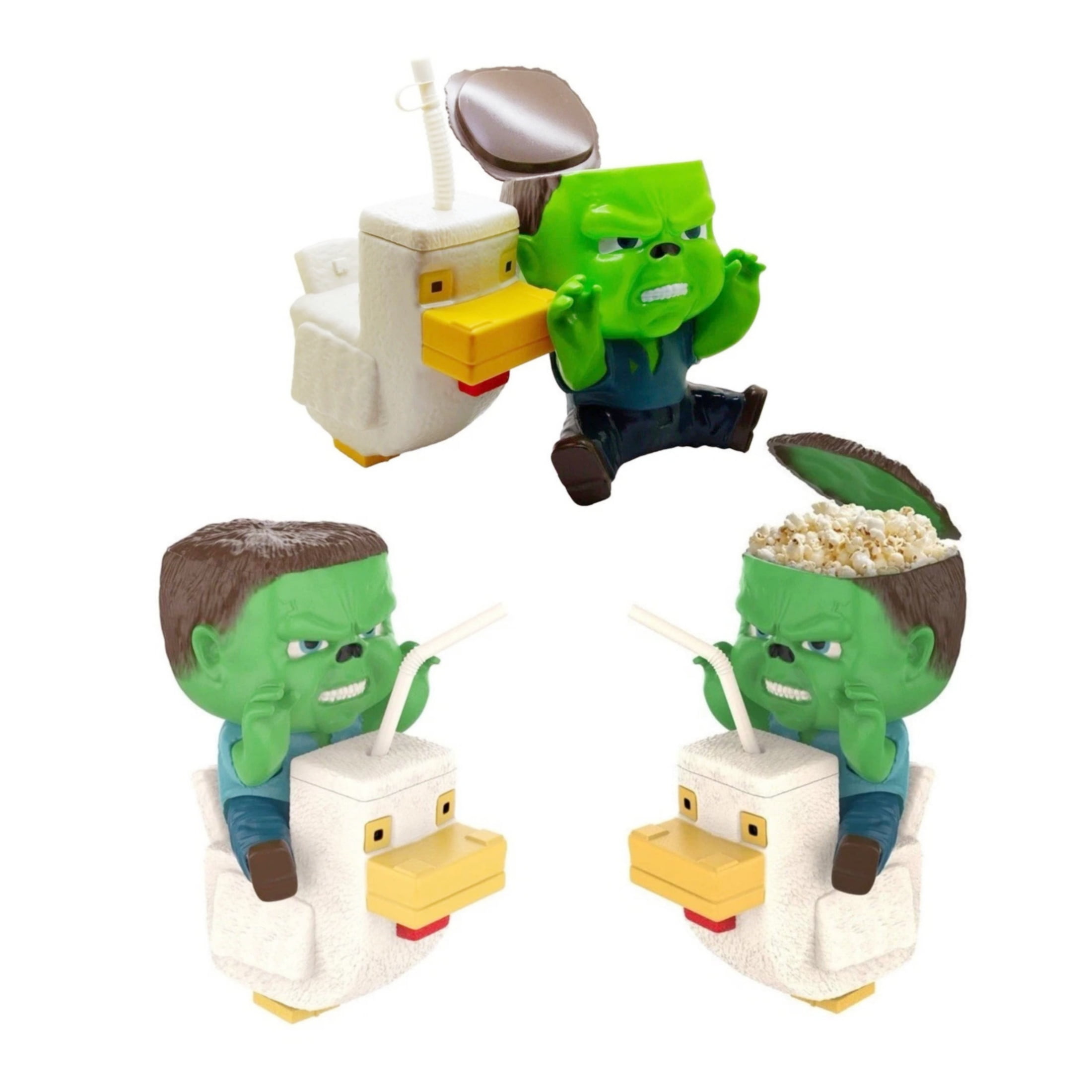 3D Popcorn Bucket & Cup Combo Set, Minecraft Chicken Jockey Bucket ...