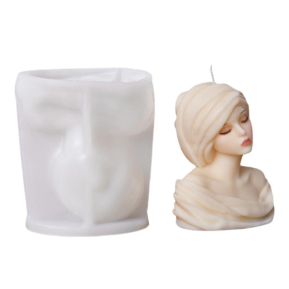 3D Portrait Aromatherapy Candle Sile Mold Handmade Cute Soap Plaster ...