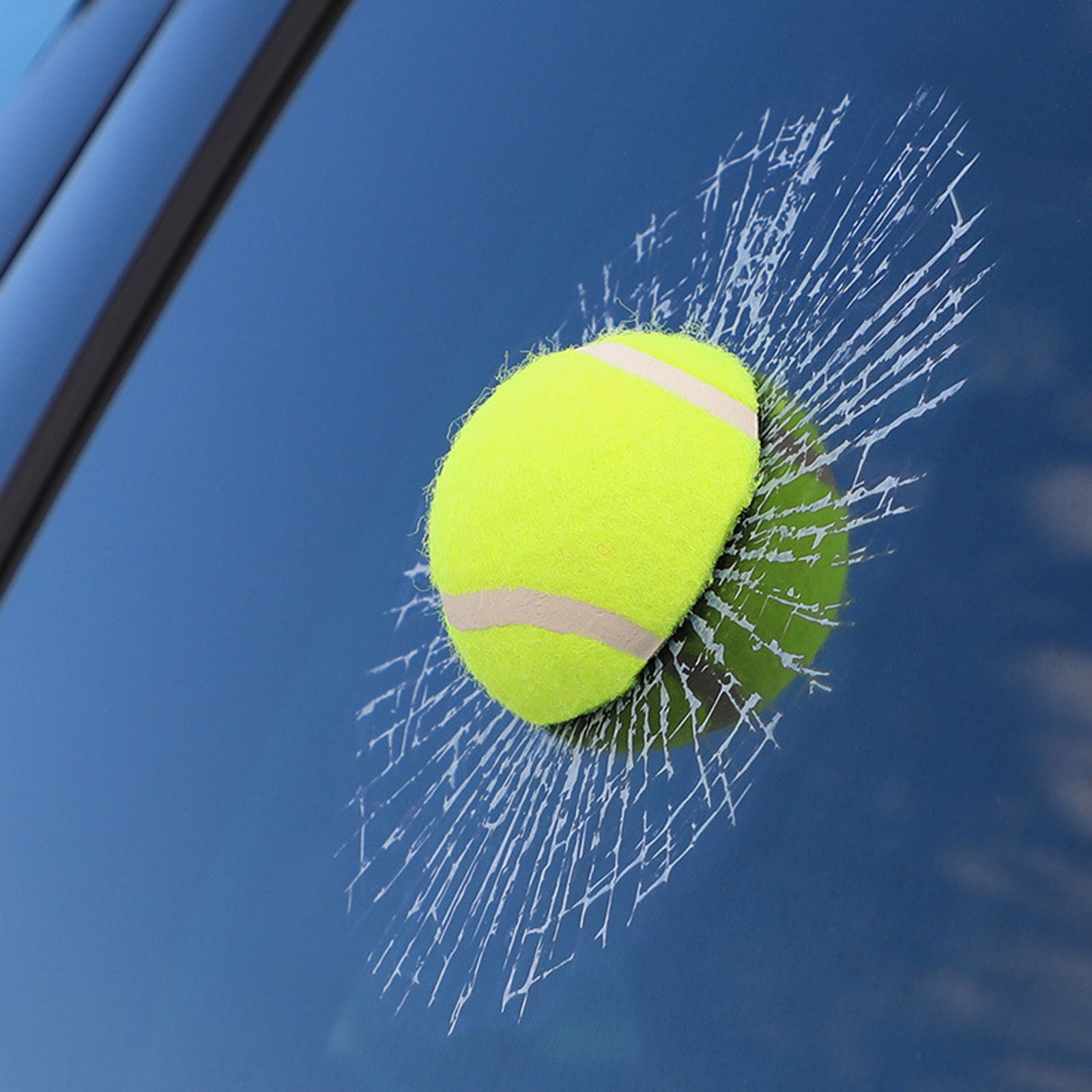 3d Prank Tricky Broken Glass Sticker Car Styling Baseball Football