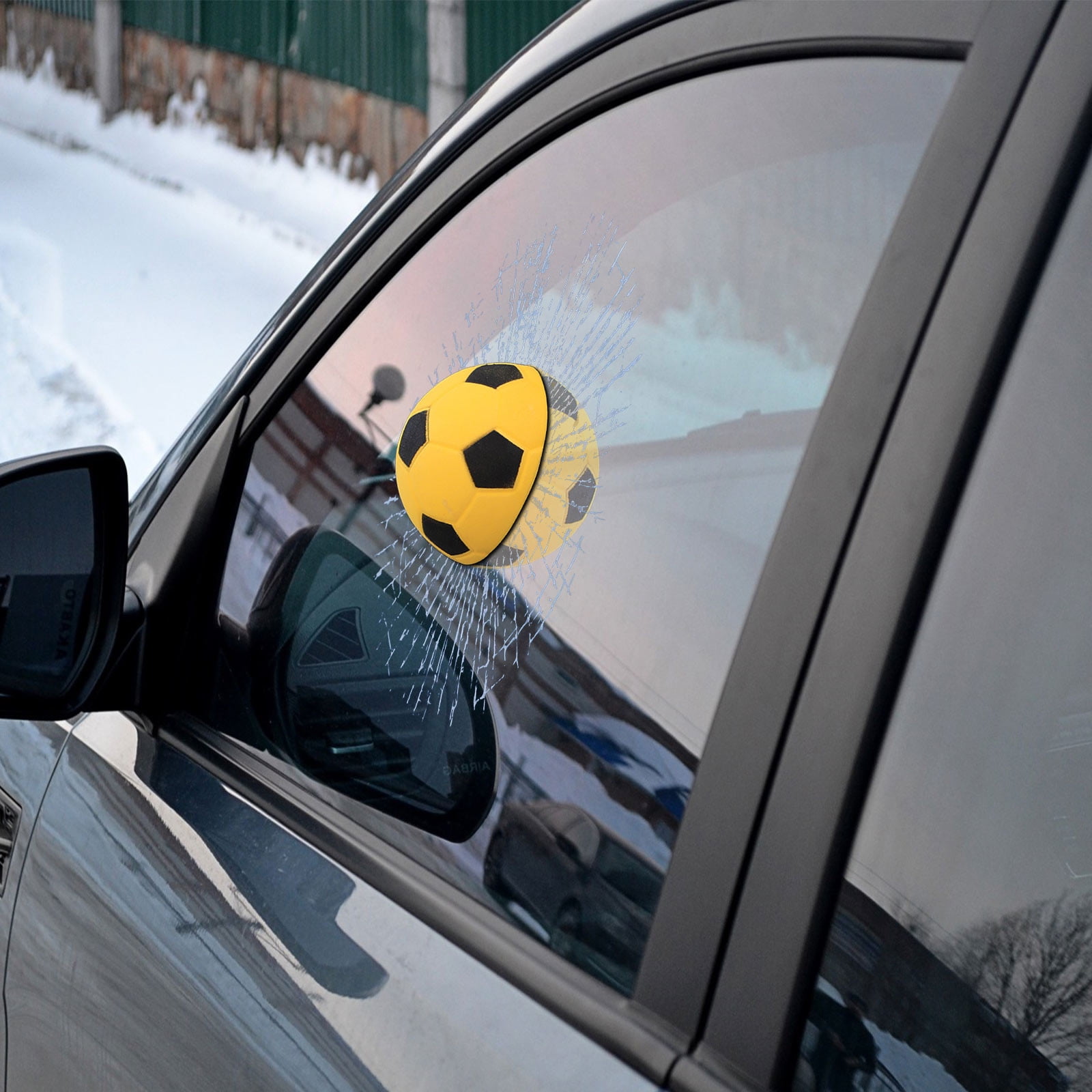 3D Prank Tricky Broken Glass Sticker Car Window Ball Hits Self Adhesive ...