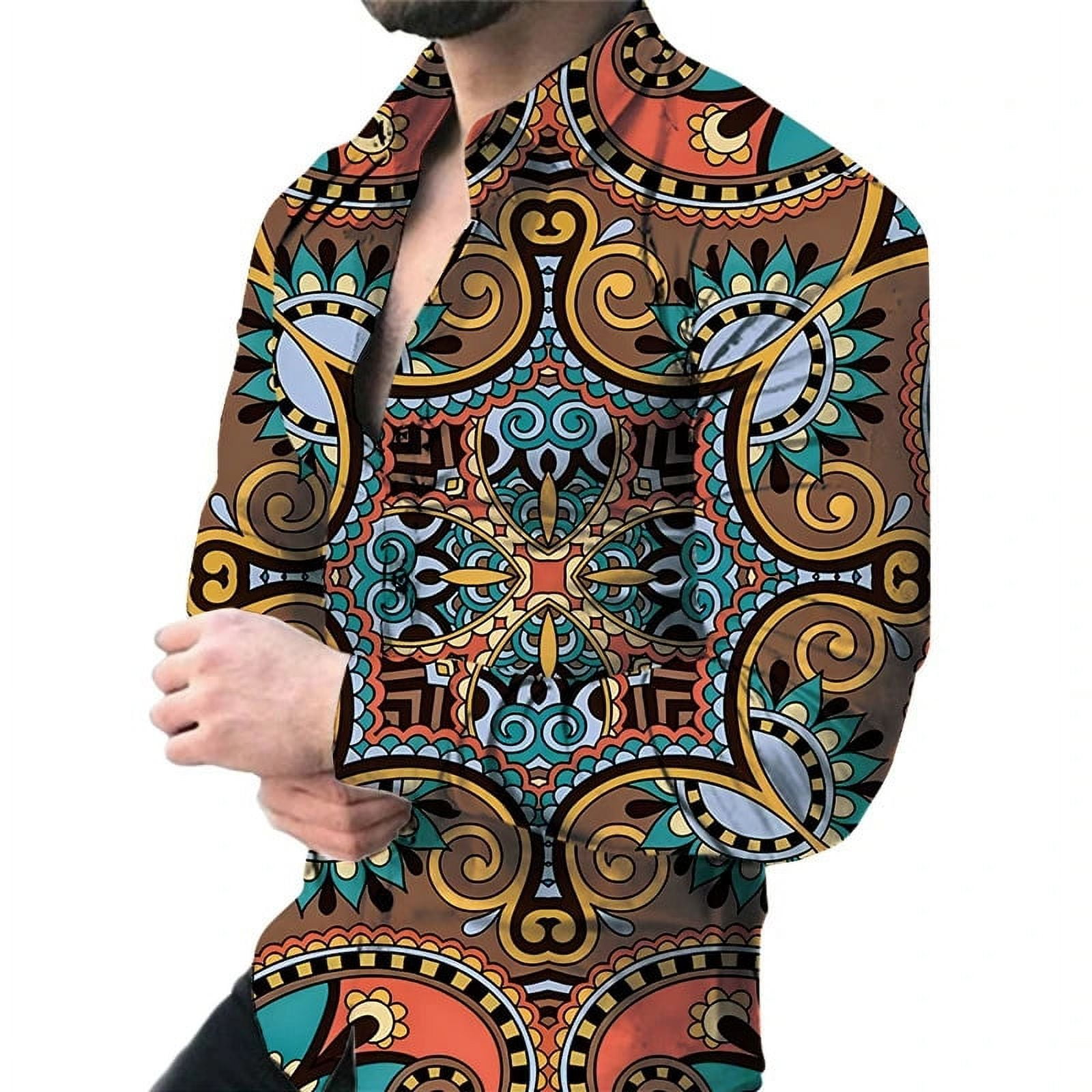 3D Print Ancient Babylon Paisley Patterns Long Sleeve Shirts Hinduism ...