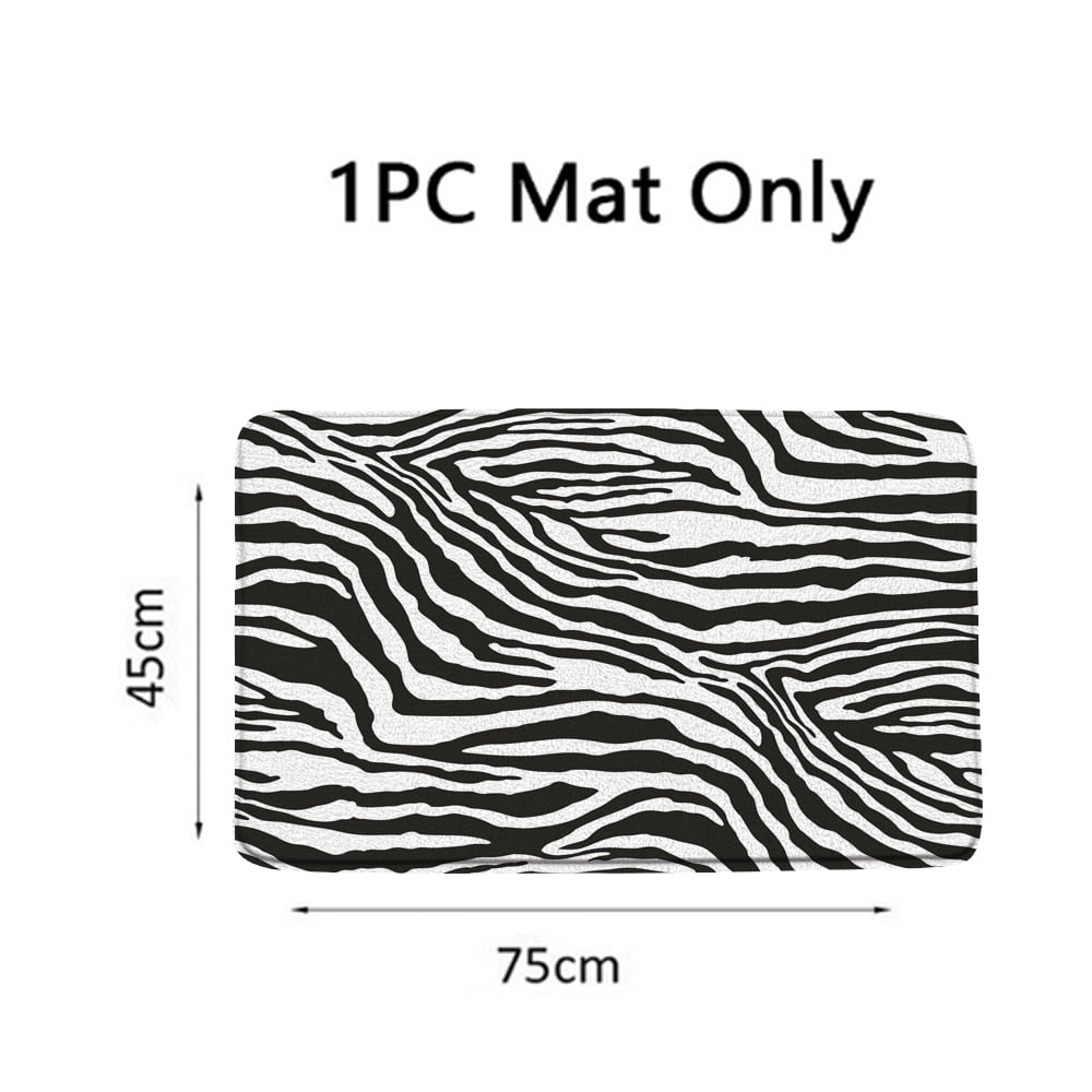 3D Print Black and White Zebra Stripes Waterproof Fabric Shower Curtain ...