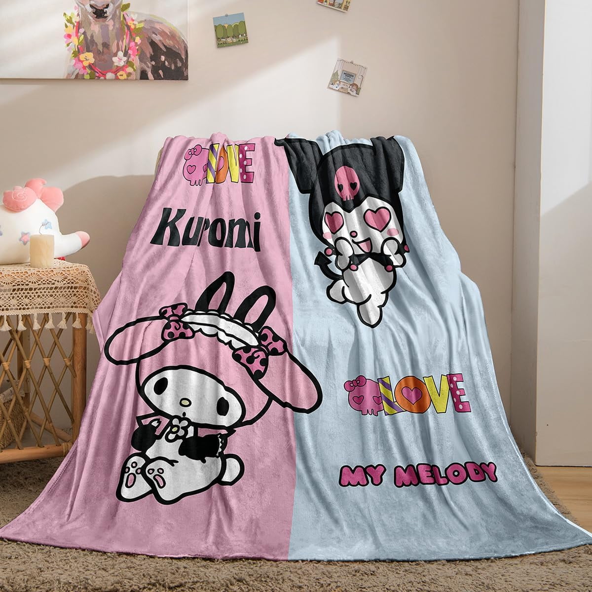 3D Print Blanket Soft Flannel Kuromis Kuromi Movie Kuromi for Kids ...