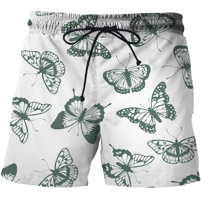 3D Print Butterfly Beach Shorts For Men Summer Street Short Pants Boys ...