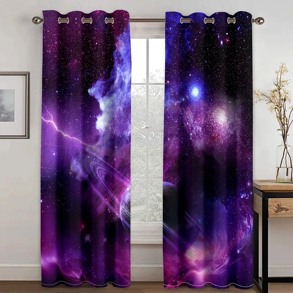 3D Print Cartoon Space Galaxy Star Pattern Thin Light-filtering Window ...