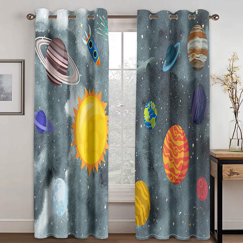 3D Print Cartoon Space Galaxy Star Pattern Thin Semi-Shading Window ...