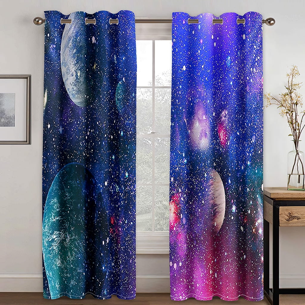 3D Print Cartoon Space Galaxy Star Pattern Thin Semi-Shading Window ...