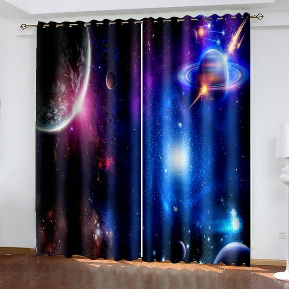 3D Print Cartoon Space Galaxy Star Pattern Thin Semi-Shading Window ...