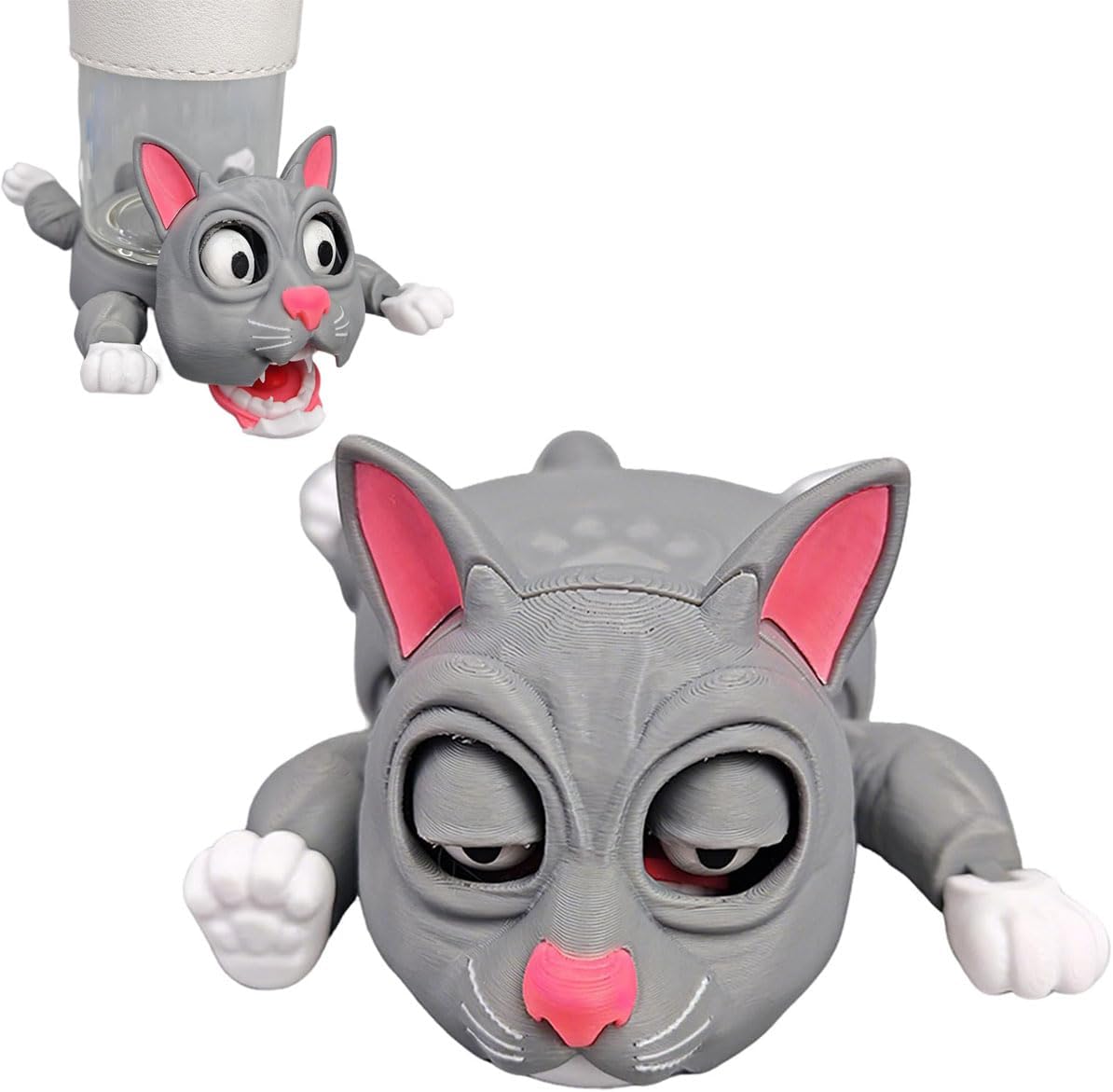 3D Print Cat Coasters, Cute Cats Coaster Funny 3D Printed Animals Cup ...
