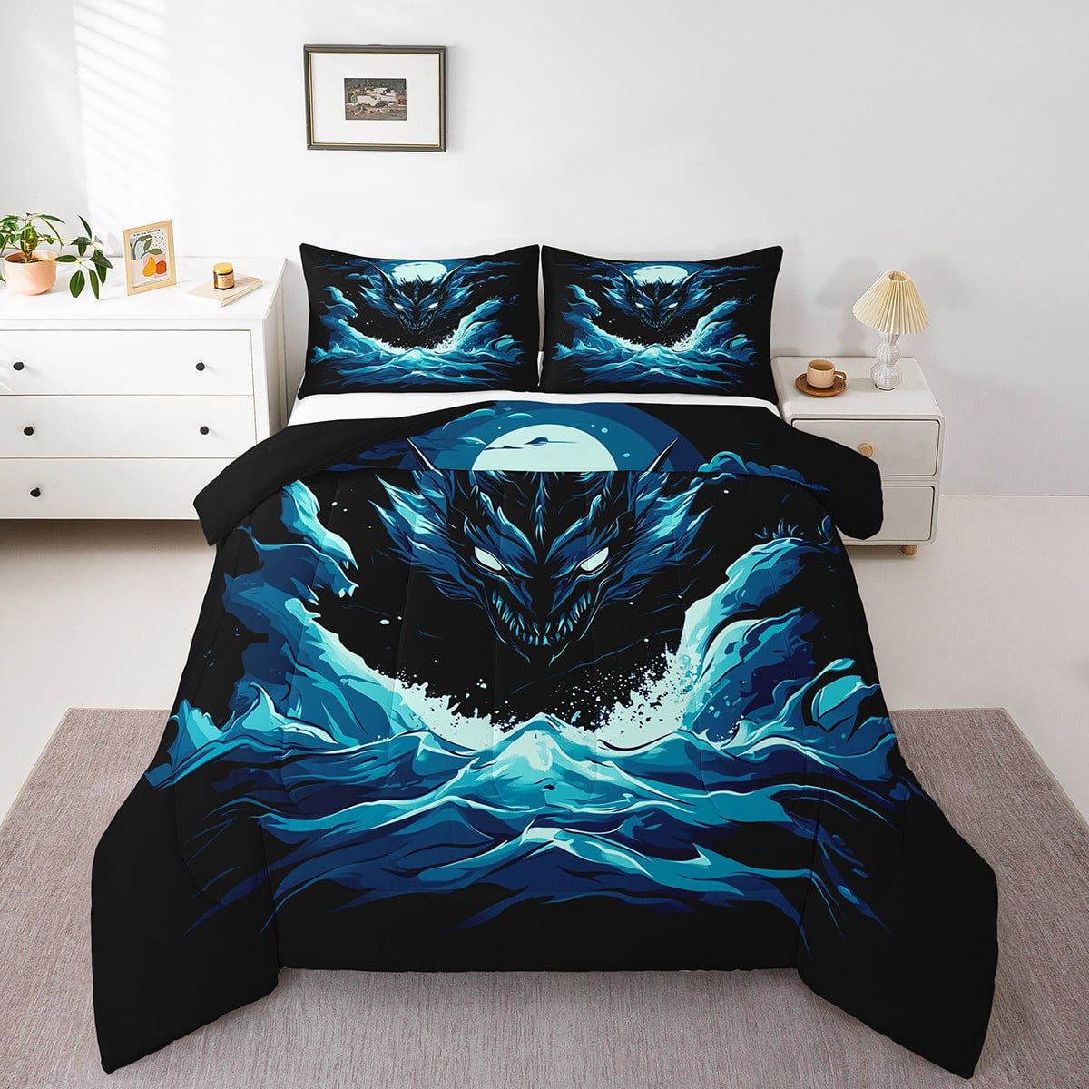 3D Print Dragon Bed Comforter Set Queen Size,Dragon Super Soft ...