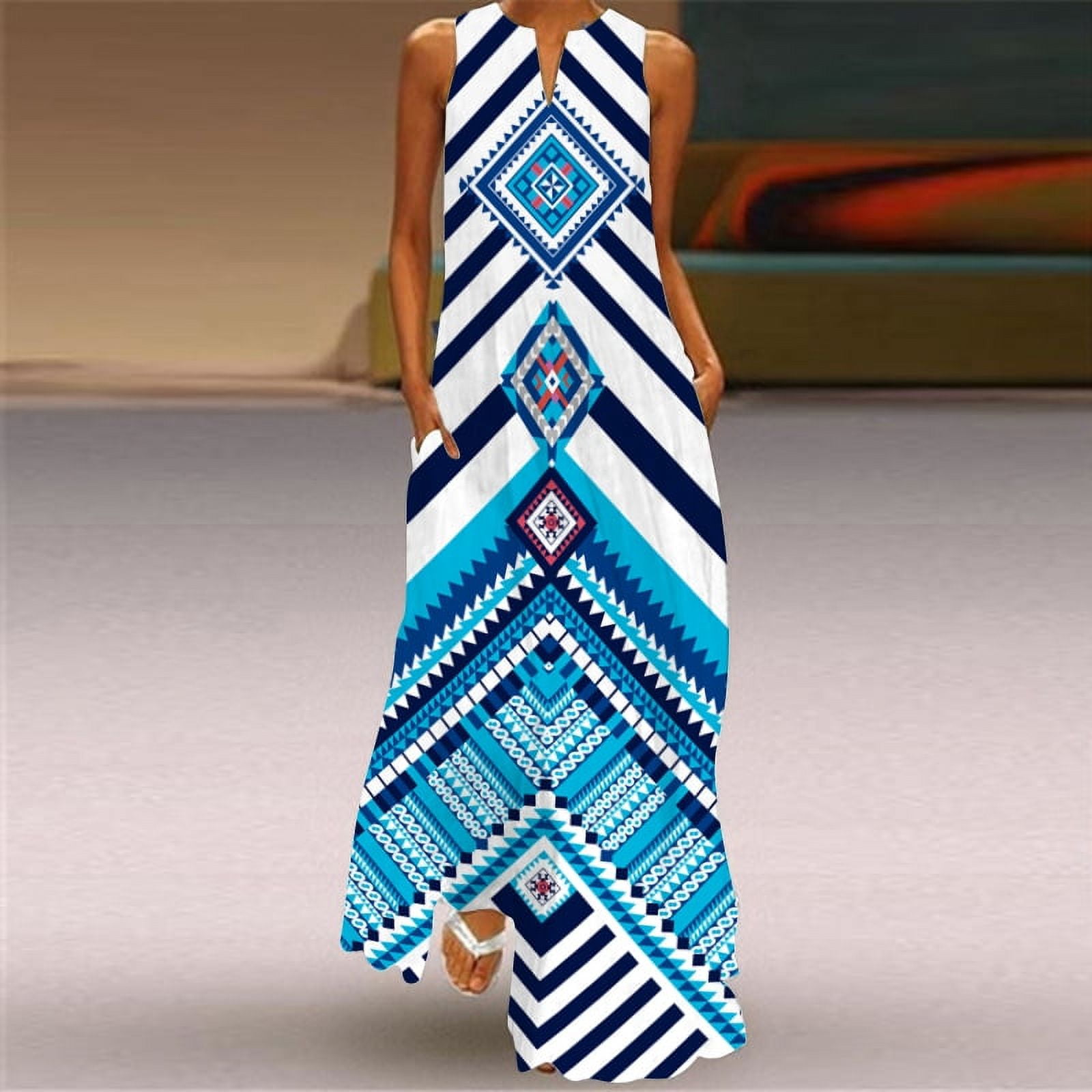 3D Print Fashion Big Dress Party V Neck Summer Sundresses Elegant Large ...
