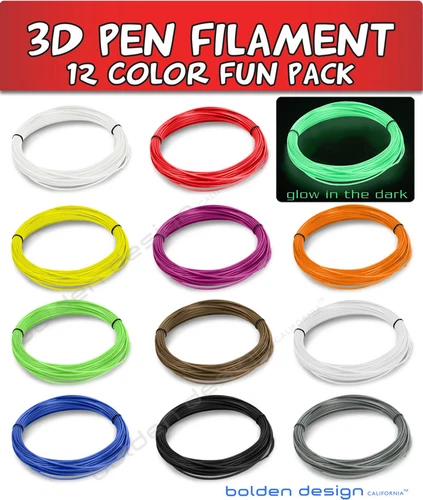 3D Print Filament Pen Refills Pack Abs 1.75Mm 12 Colors 20Ft Makerbot ...