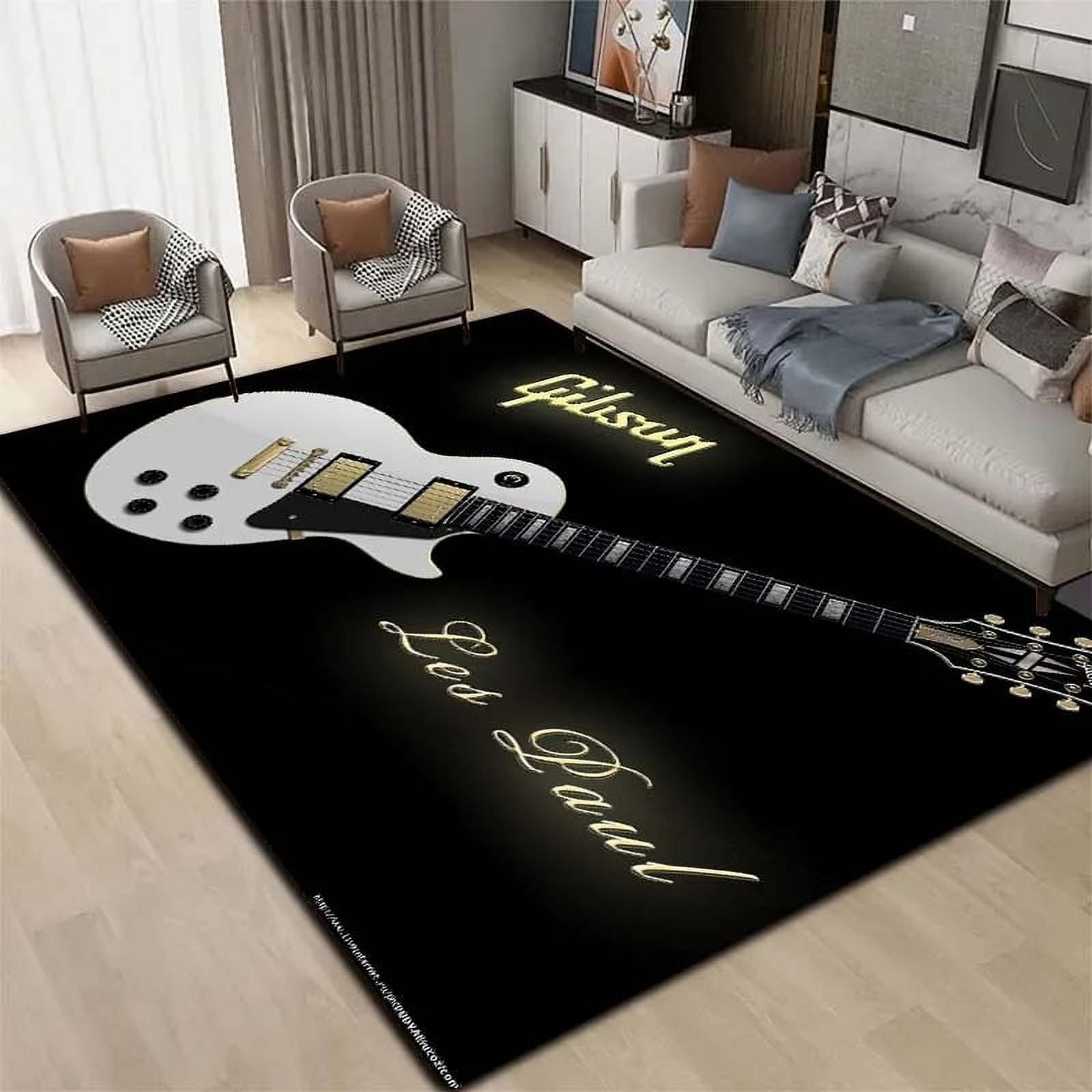 3D Print Guitar Pattern Carpet Living Room Rugs Non-slip Floor Mat for ...