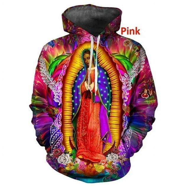 3D Print Hoodies Blessed Virgin Mary&Jesus Faith Love Hope Hoodie For ...