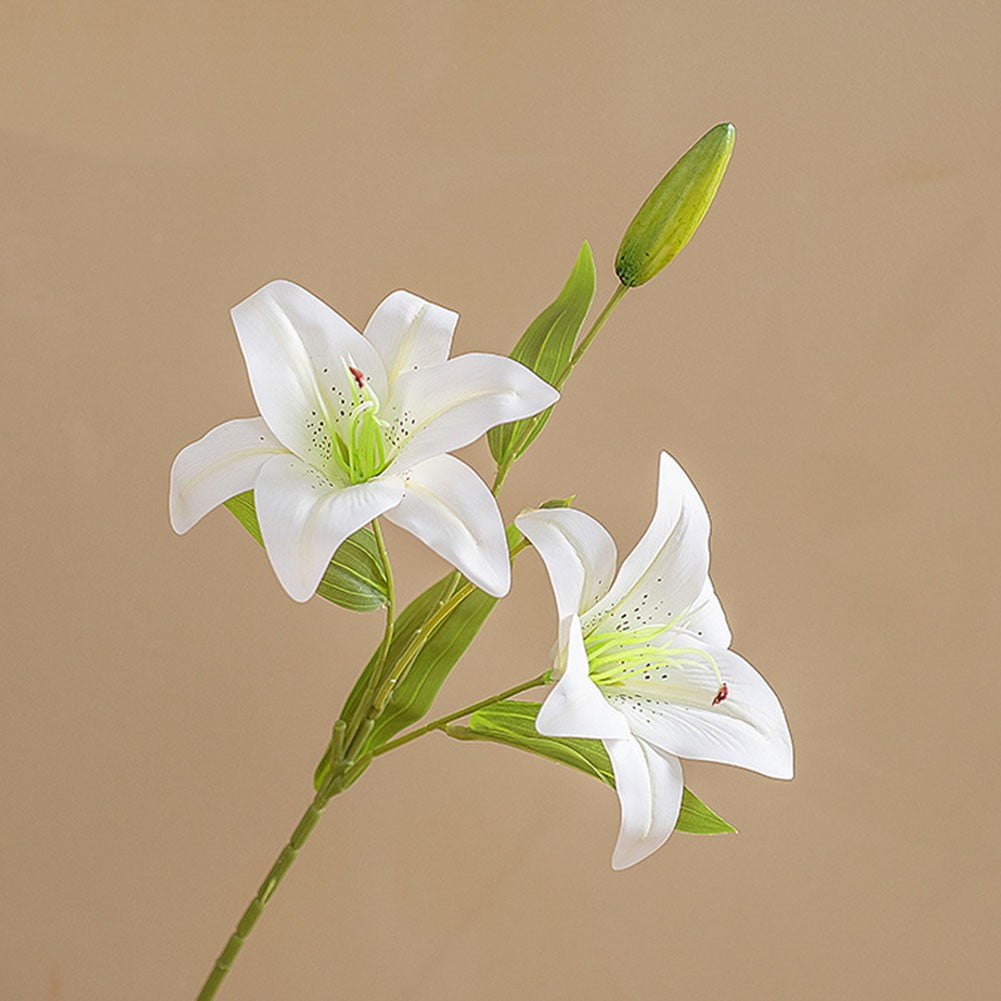 3D Print Latex Double Head Artificial Lily Flowers European Multicolor ...