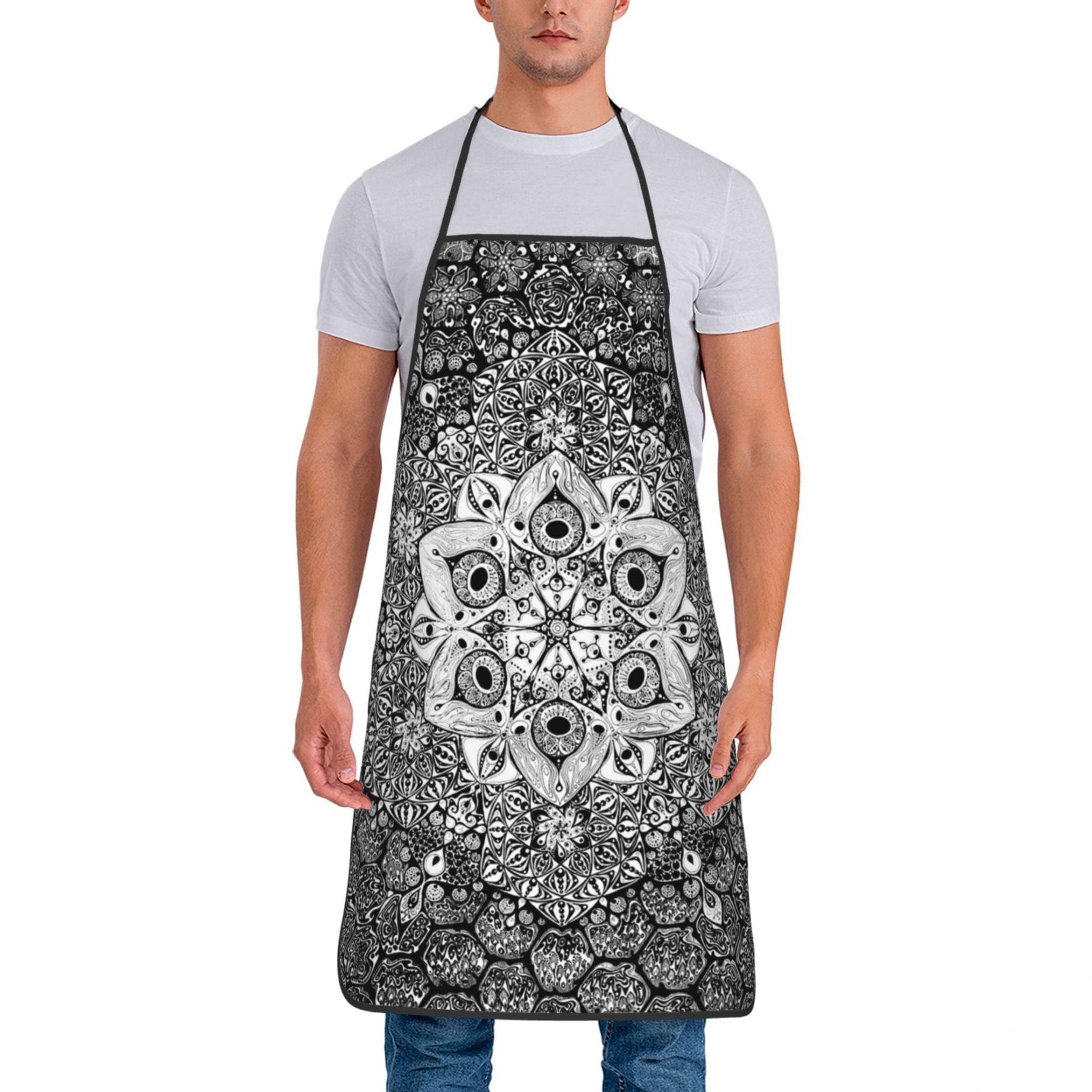 3D Print Mandala Art Aprons for Women Men Waterproof Apron Kitchen Chef ...