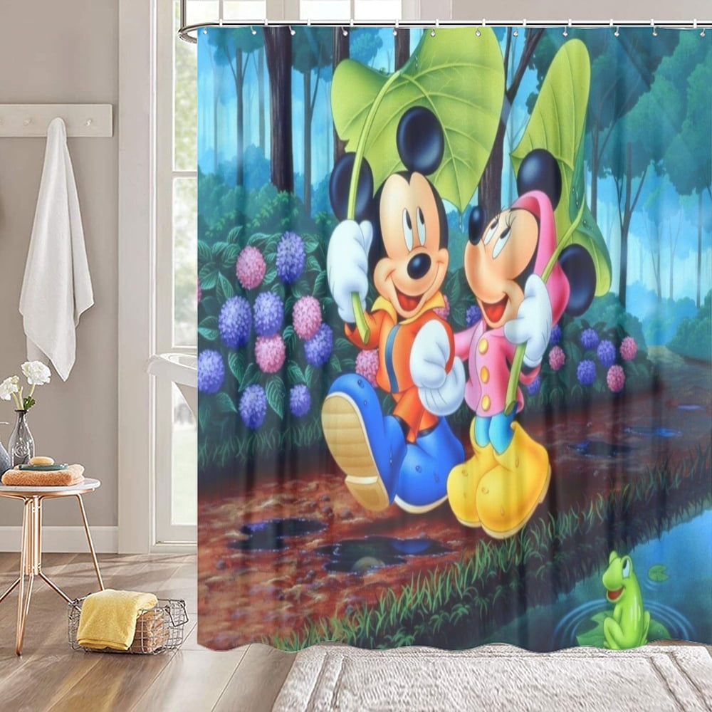 3d Print Mickey Mouse Waterproof Shower Curtain Design Waterproof