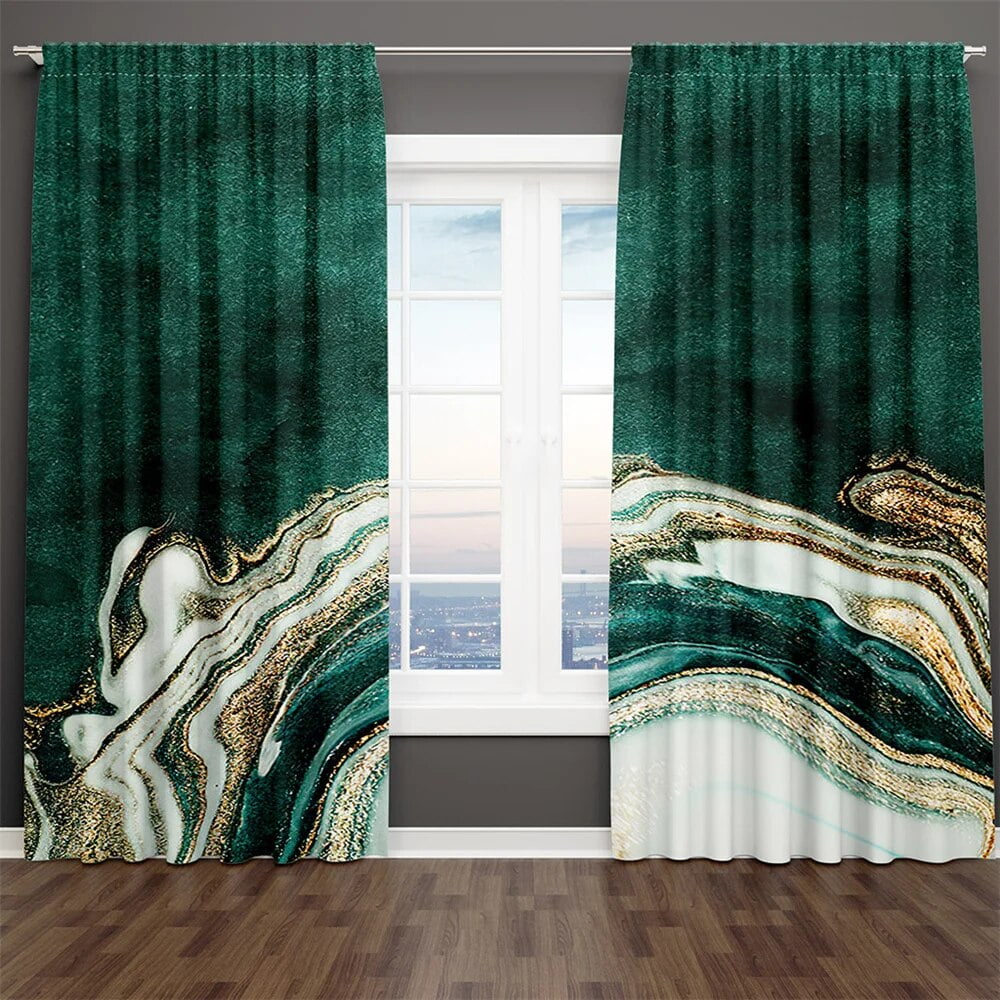 3D Print Modern Abstract Geometric Green Marble Texture Art 2 Pieces ...