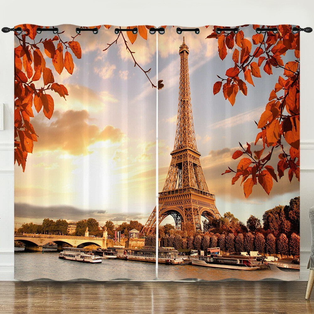 3D Print Modern City Lovers Paris Eiffel Tower Maple Leaf 2 Pieces ...