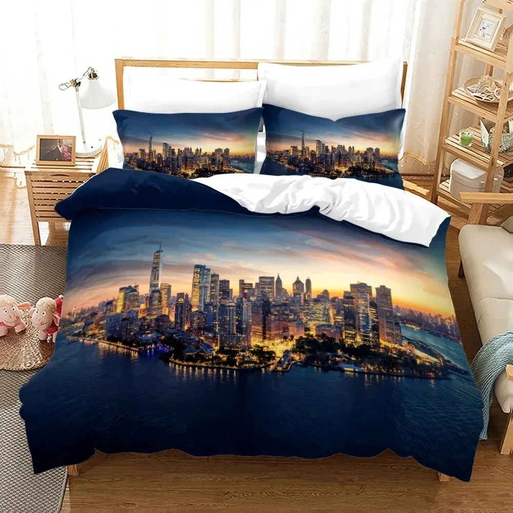 3D Print New York City Night View Bedding Set Duvet Cover Bed Set Quilt Cover Pi - Walmart.com