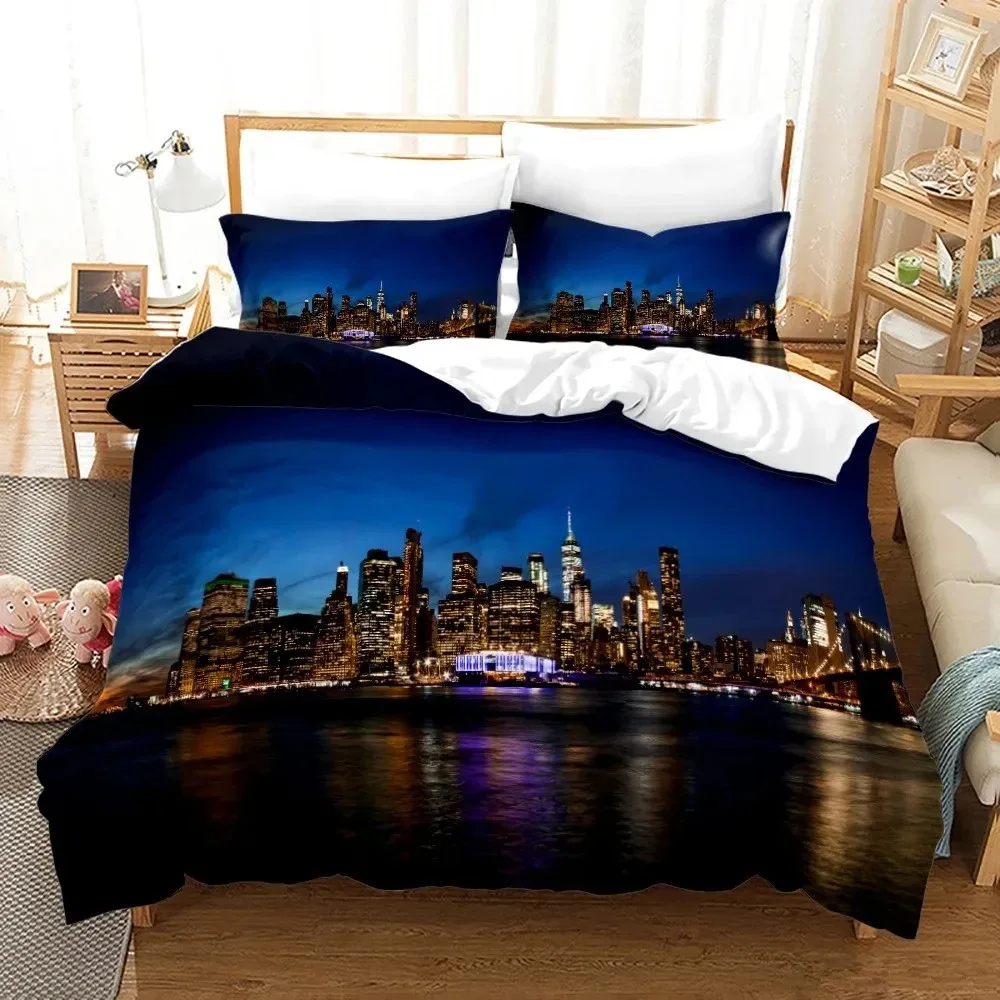 3D Print New York City Night View Bedding Set Duvet Cover Bed Set Quilt ...
