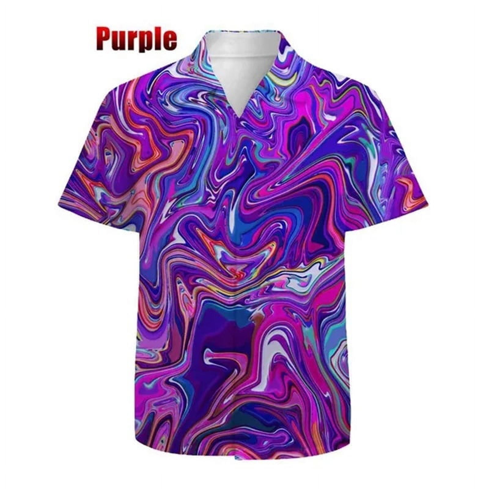 3D Print Pigment Pattern Shirt For Men Fashion Casual Short Sleeve ...