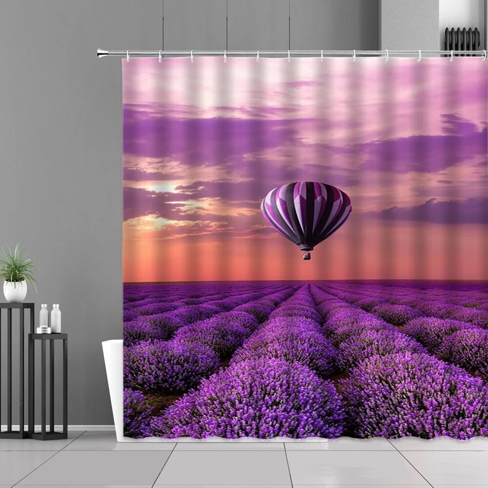3D Print Purple Red Flowers And Floating Hydrogen Balloons Shower ...