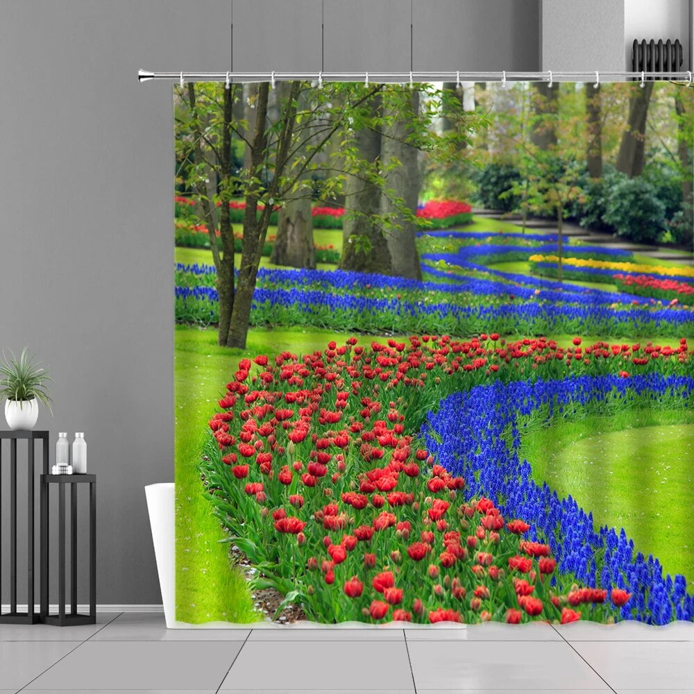 3D Print Purple Red Flowers And Floating Hydrogen Balloons Shower ...