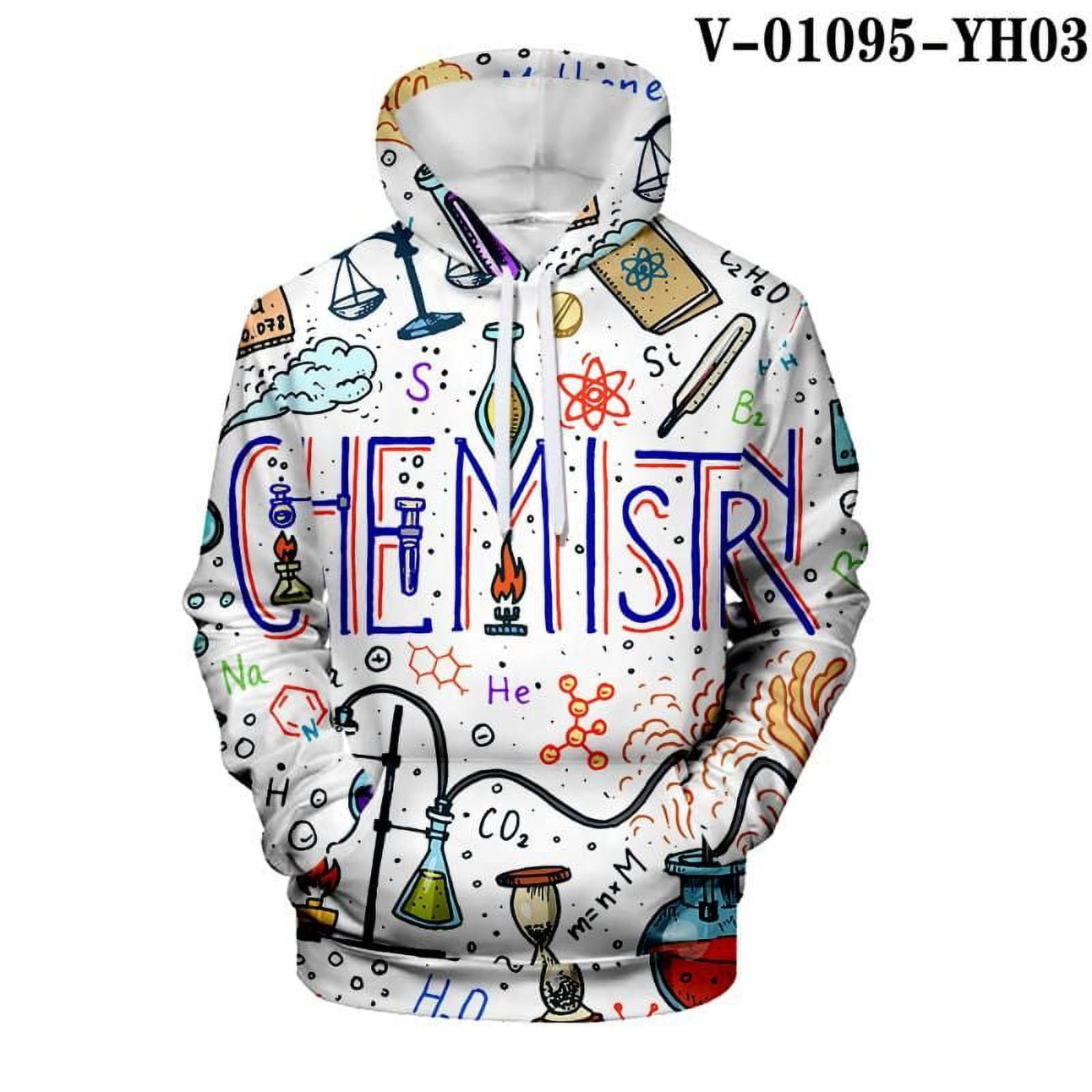 3D Print Science Formula Hoodies For Men Funny Math Logistics Chemistry ...