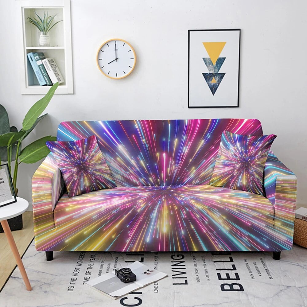 3D Print Sofa Cover For Living Room Psychedelic Couch Cover 1-4 Seaters ...