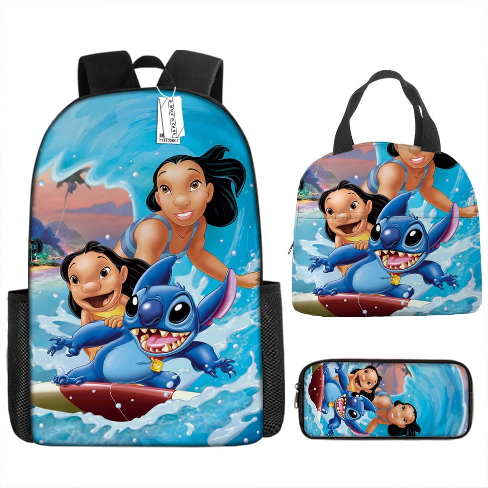 3D Print Sti_tch 3-Piece Backpack Set - Cute Cartoon Backpack ...